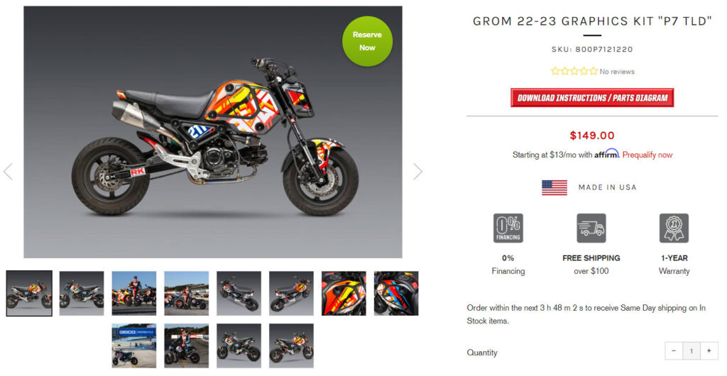 USヨシムラがGrom用グラフィックキットを発売 - 個人的バイクまとめブログ